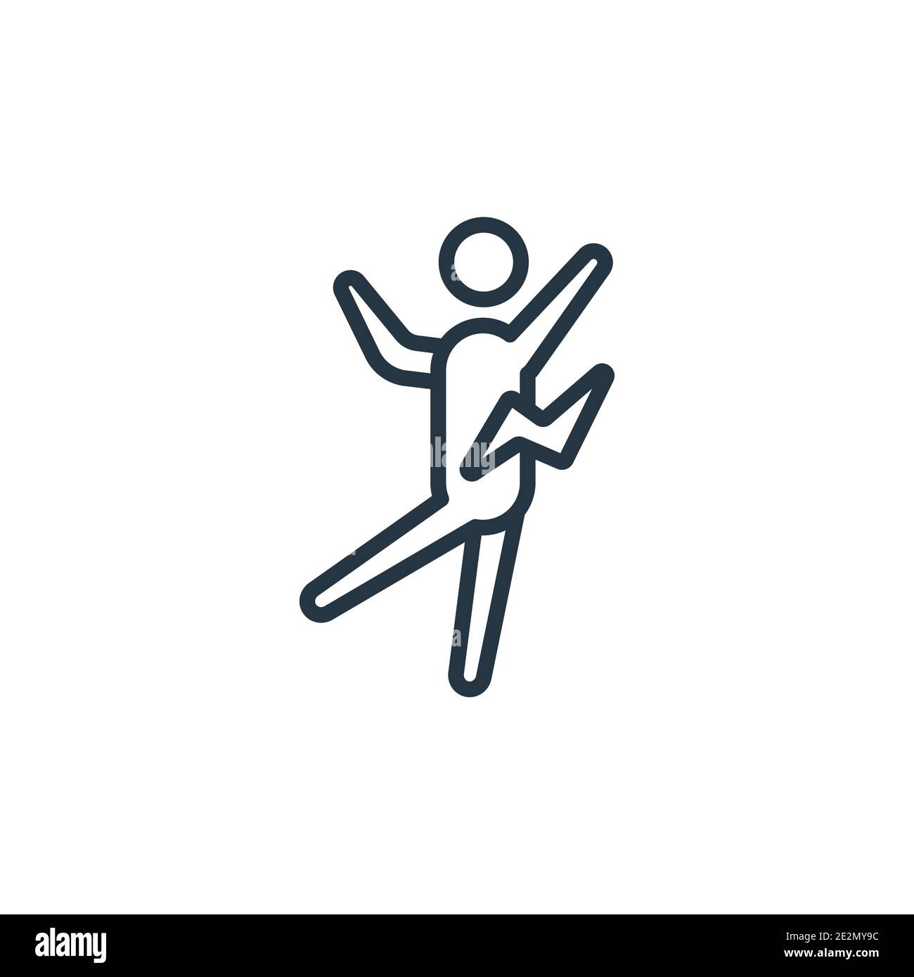 Energized human outline vector icon. Thin line black energized human ...