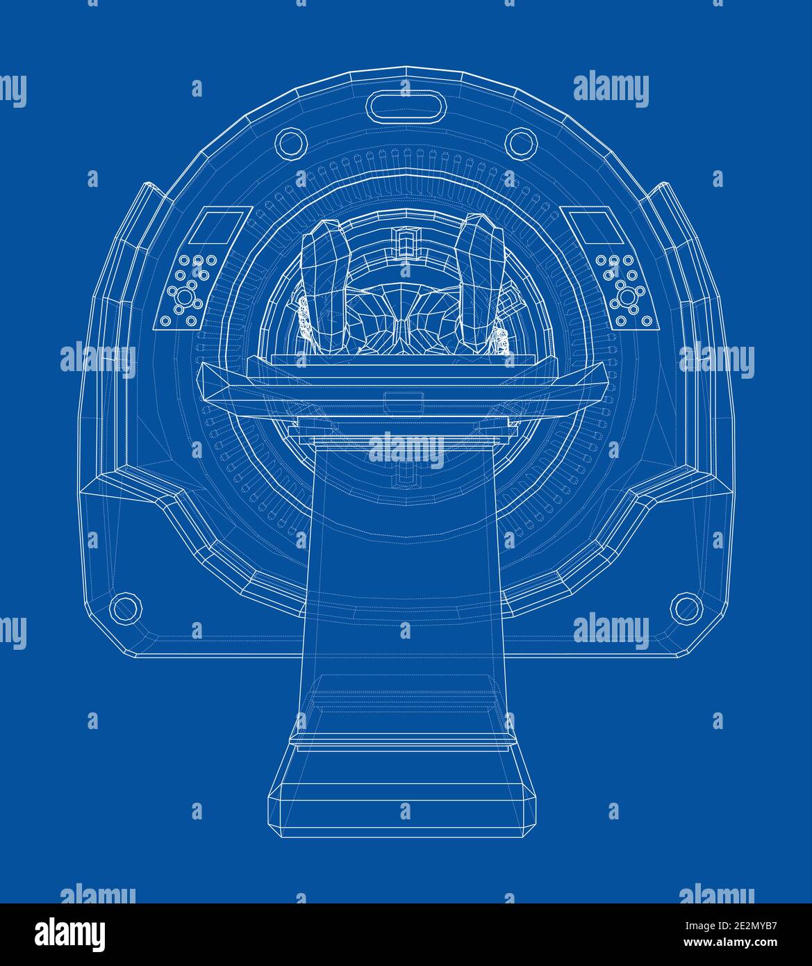 MRI machine scanning patient inside. Vector Stock Vector Image & Art ...