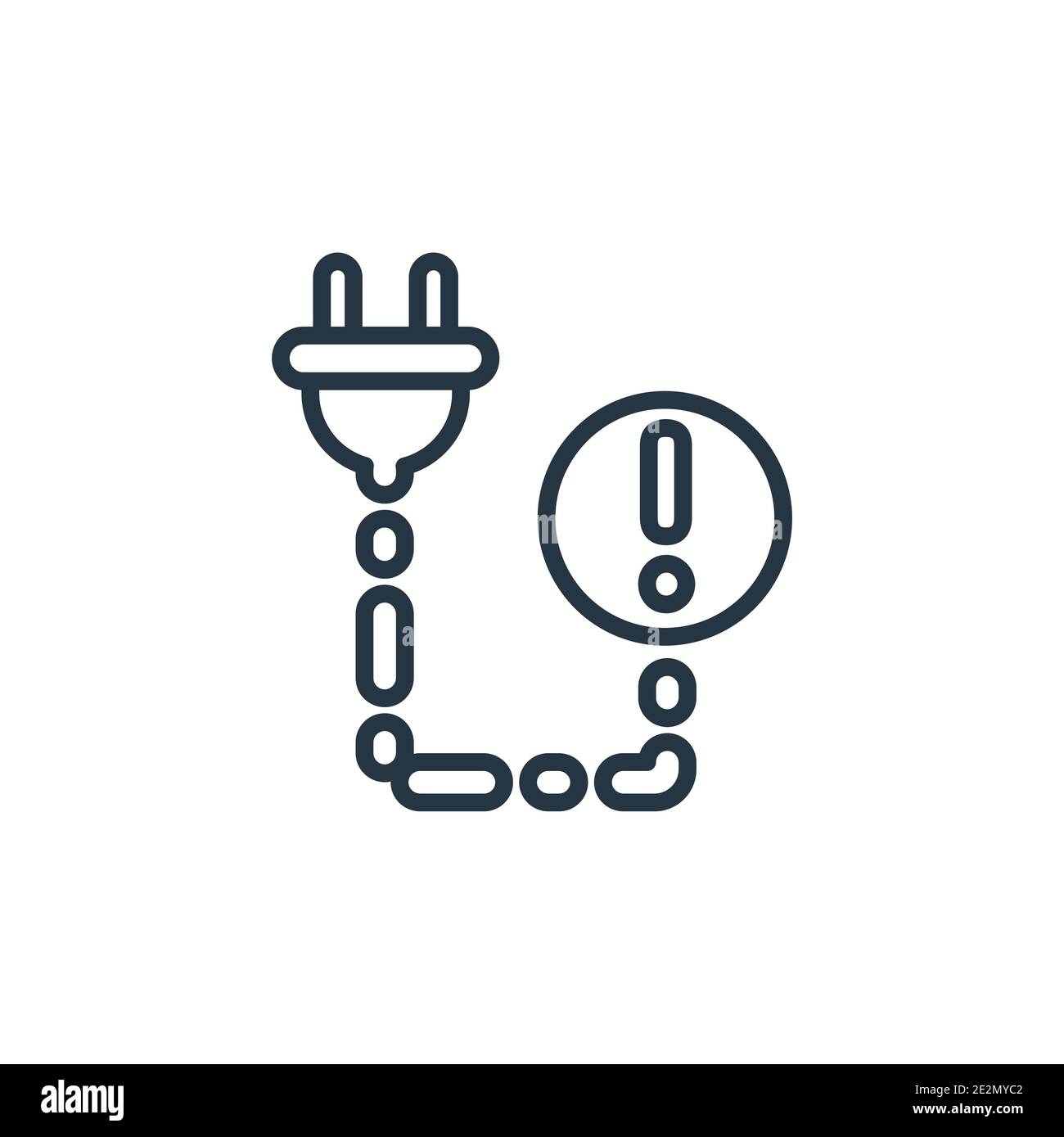 Broken outline vector icon. Thin line black broken icon, flat vector ...