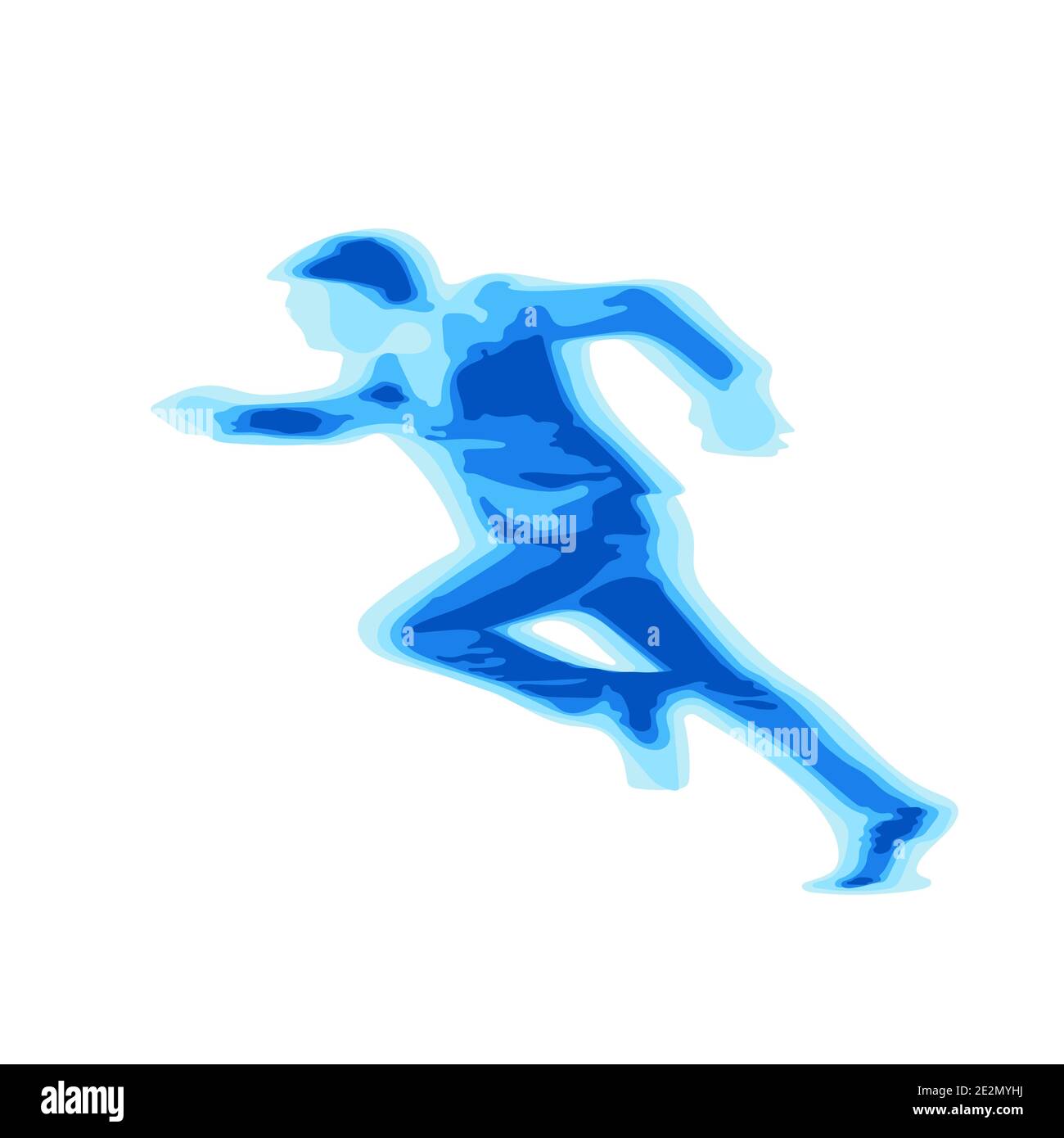 businessman running in blue gradient graphic design illustration vector ...