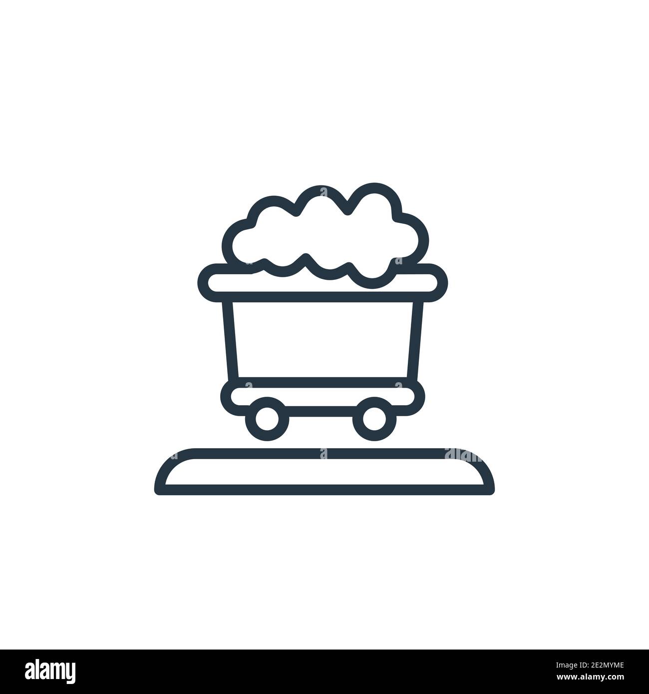 Mine wagon outline vector icon. Thin line black mine wagon icon, flat ...