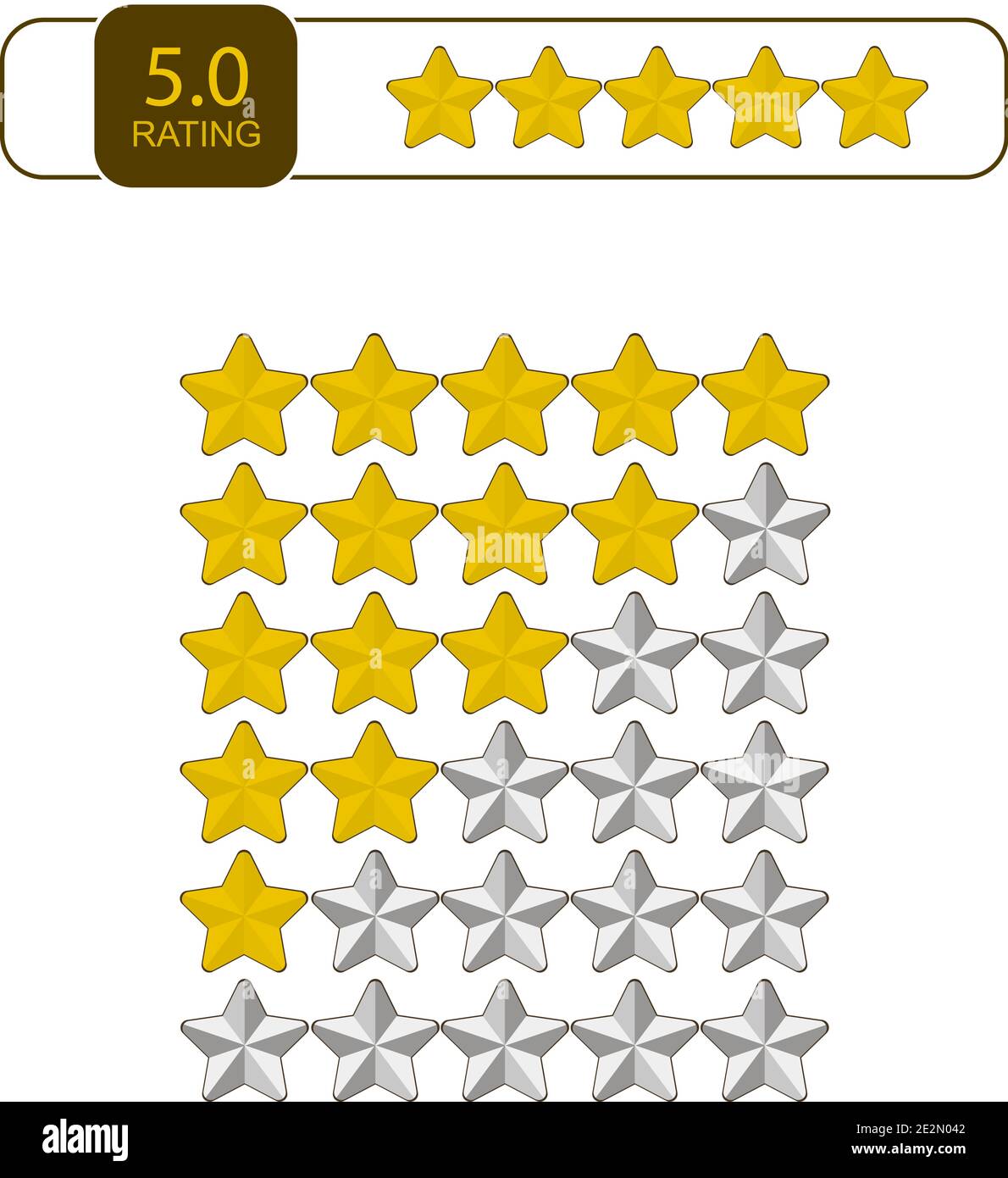 Five stars rate row hi-res stock photography and images - Alamy