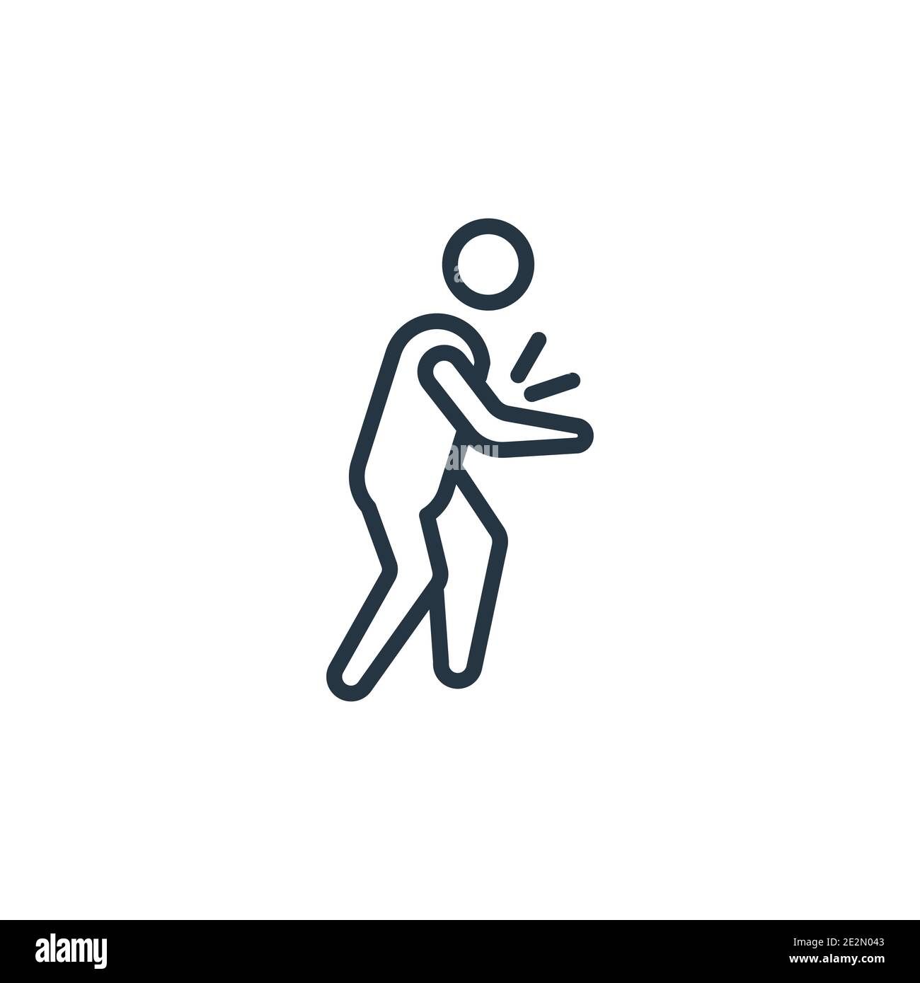 Sore human outline vector icon. Thin line black sore human icon, flat ...