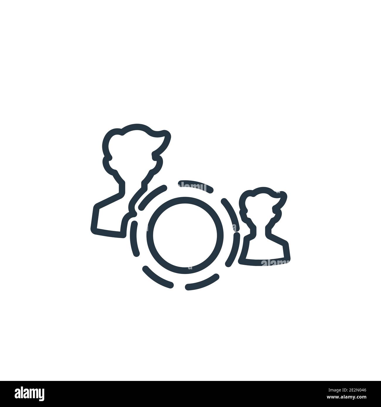 Team target outline vector icon. Thin line black team target icon, flat ...
