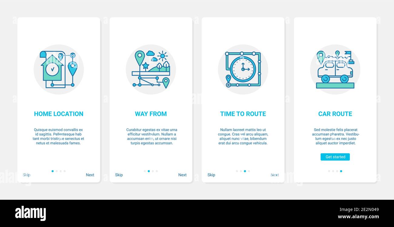 Gps map service to search road via navigator vector illustration. UX ...