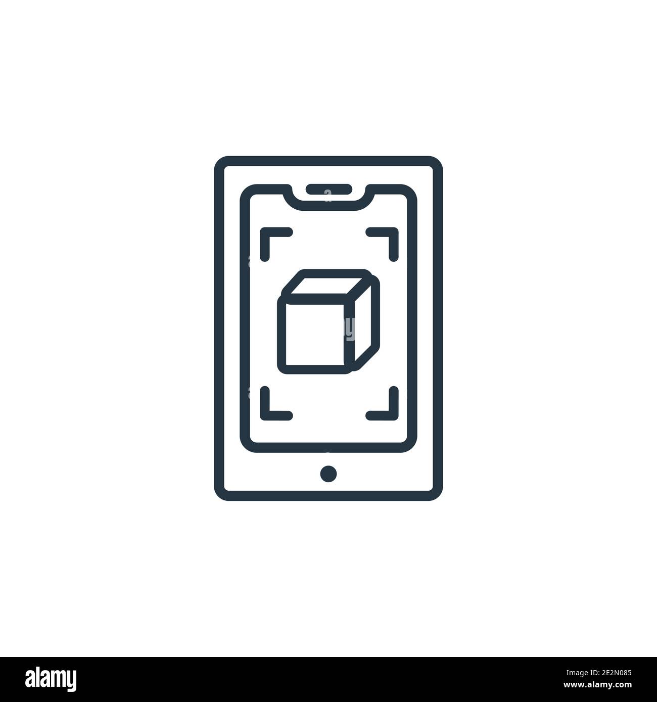 Ar app outline vector icon. Thin line black ar app icon, flat vector ...