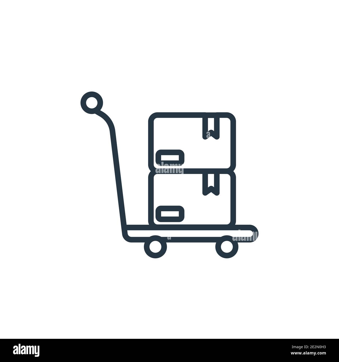Trolley outline vector icon. Thin line black trolley icon, flat vector ...