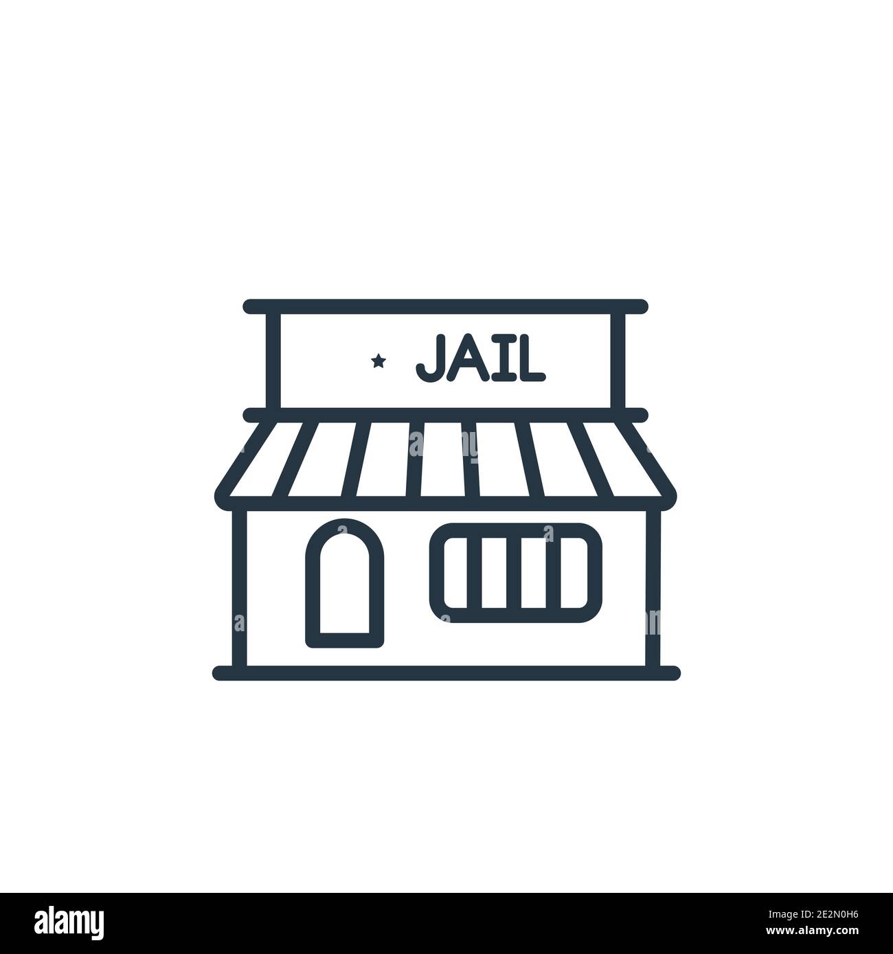 Jail outline vector icon. Thin line black jail icon, flat vector simple ...