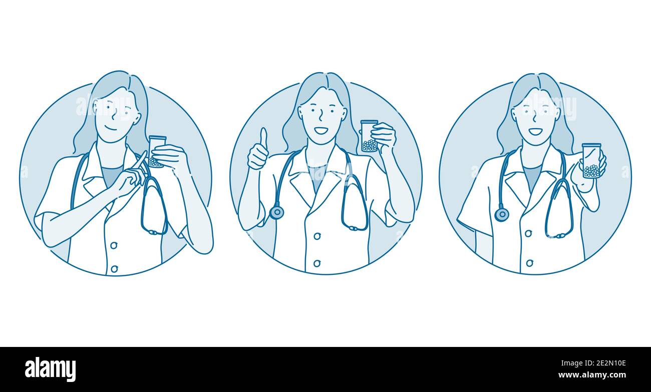 Happy doctor showing hand Stock Vector Images - Alamy