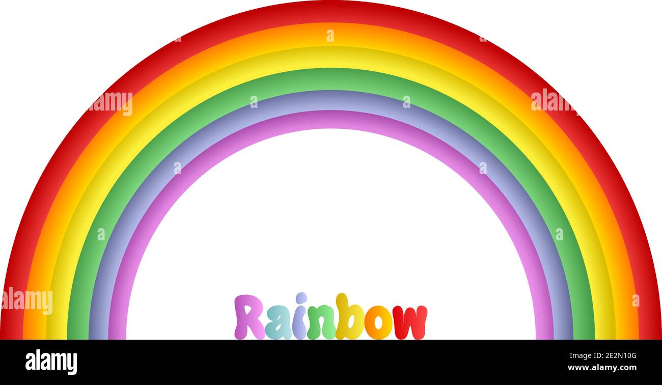 Rainbow with text Rainbow on blank background. Eps10 Stock Vector Image ...