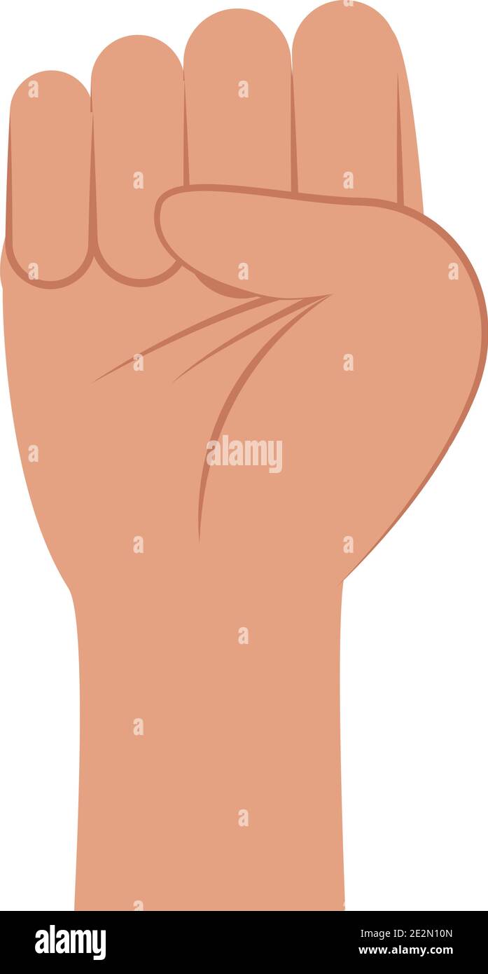 fist up icon over white background, colorful design, vector ...