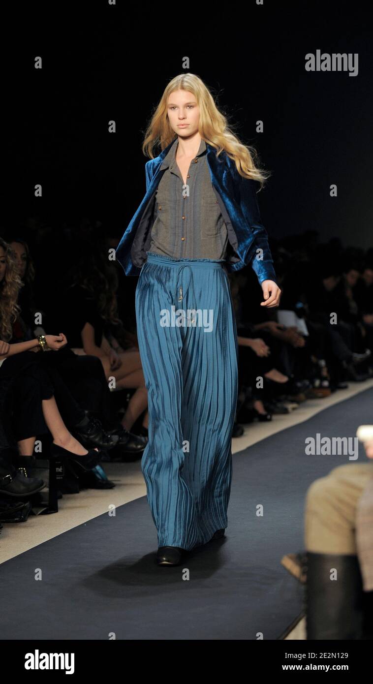 A Model displays a creation by Charlotte Ronson during Mercedes-Benz ...