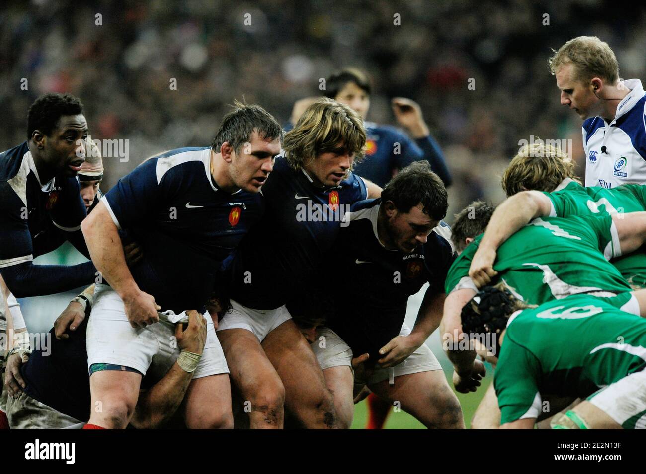 France's Pack during the RBS Six Nations Championship 2010 Rugby match ...