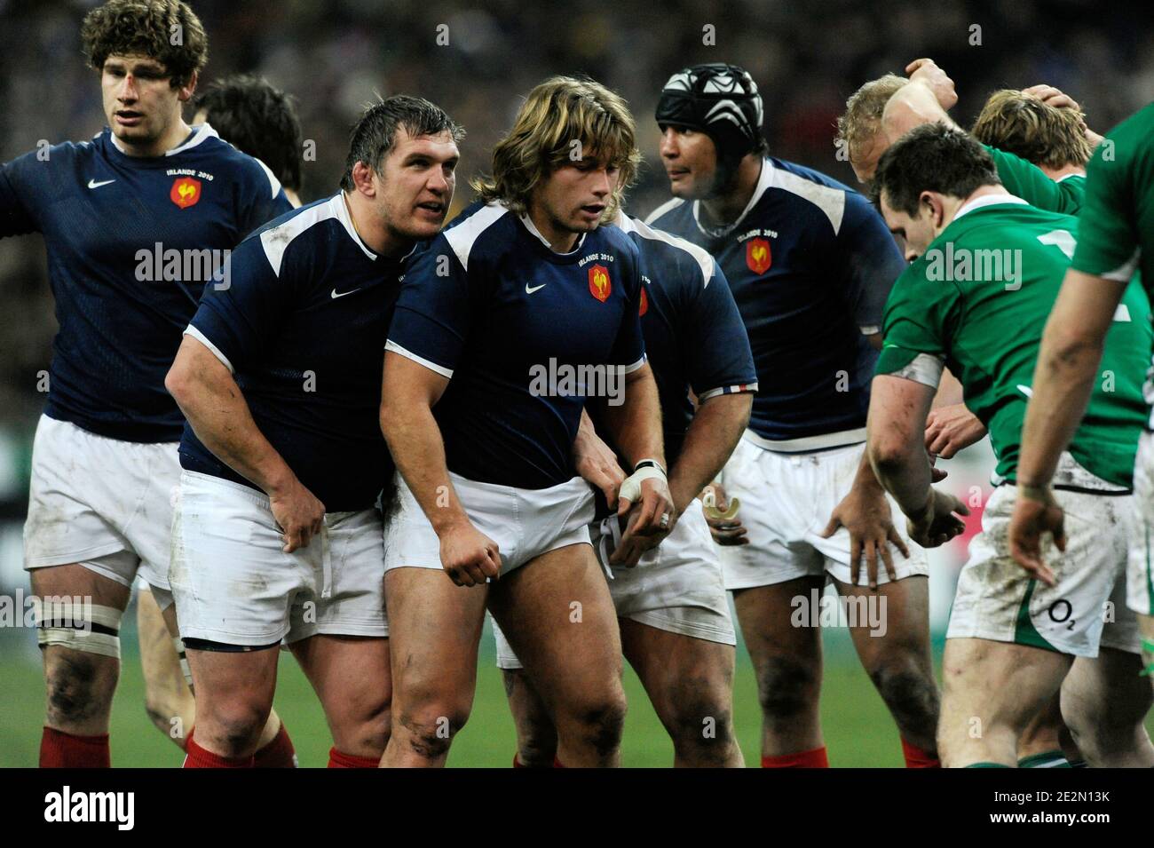 France's Pack during the RBS Six Nations Championship 2010 Rugby match ...
