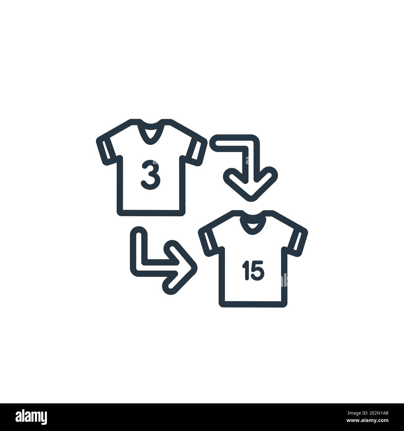 Player substitution outline vector icon. Thin line black player ...