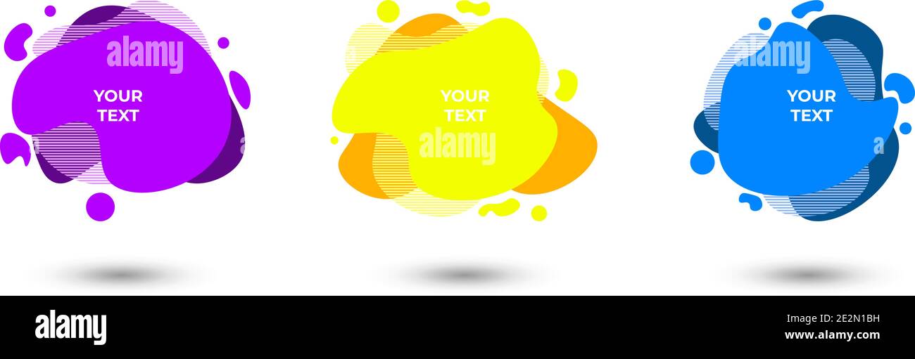 Set of three colored abstract modern graphic elements. Vector ...
