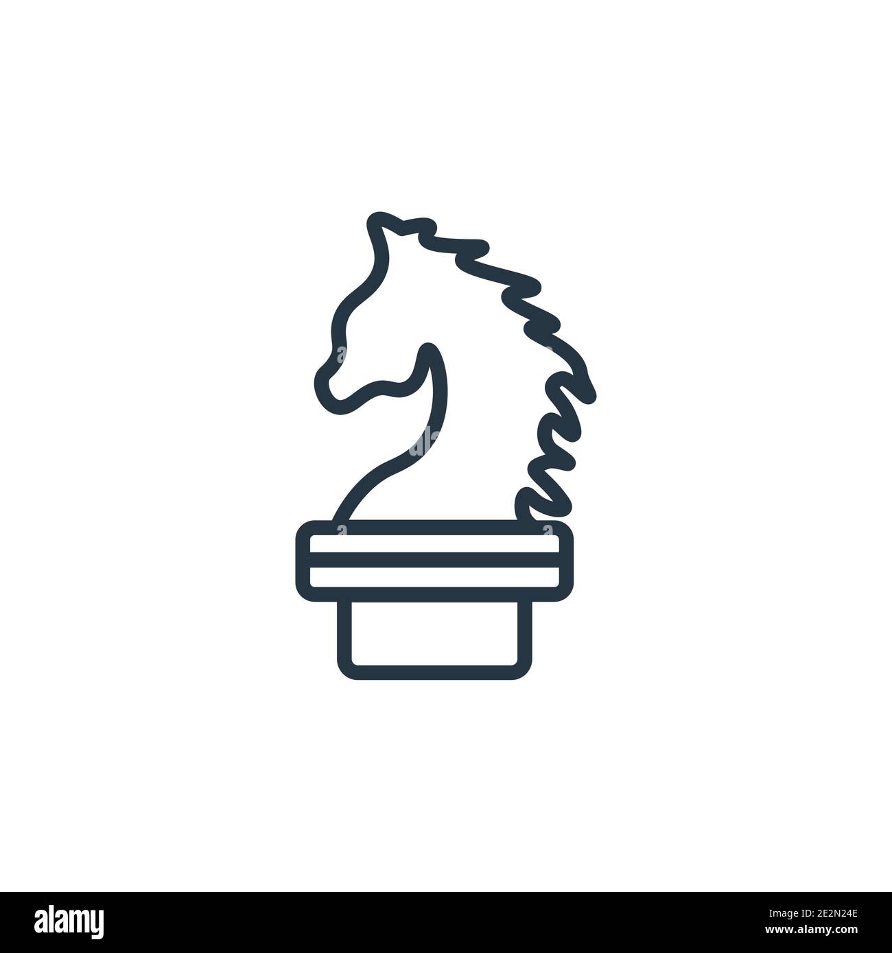 Chess piece outline vector icon. Thin line black chess piece icon, flat vector simple element ...