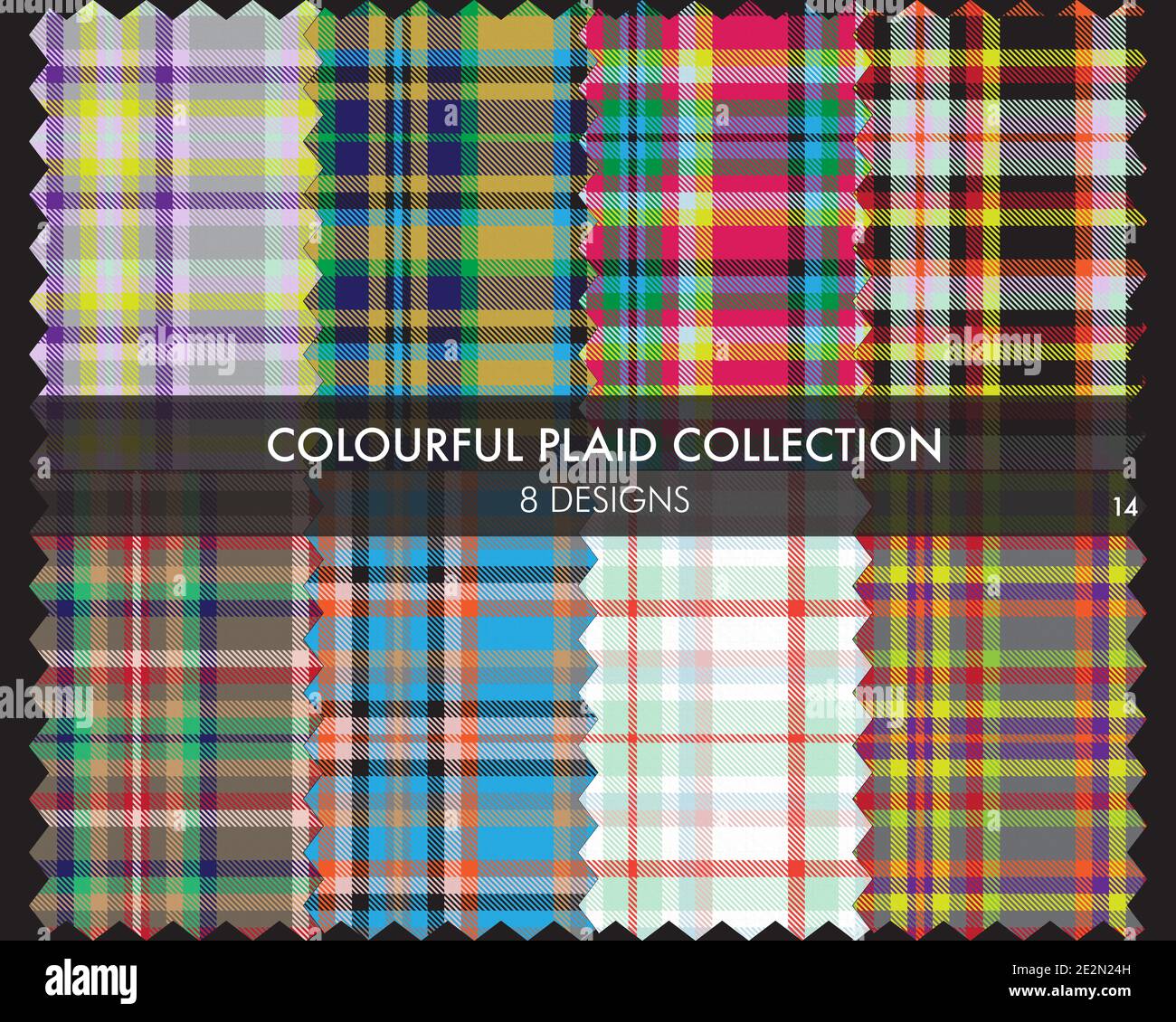 Rainbow Plaid, tartan seamless pattern collection includes 10 designs ...