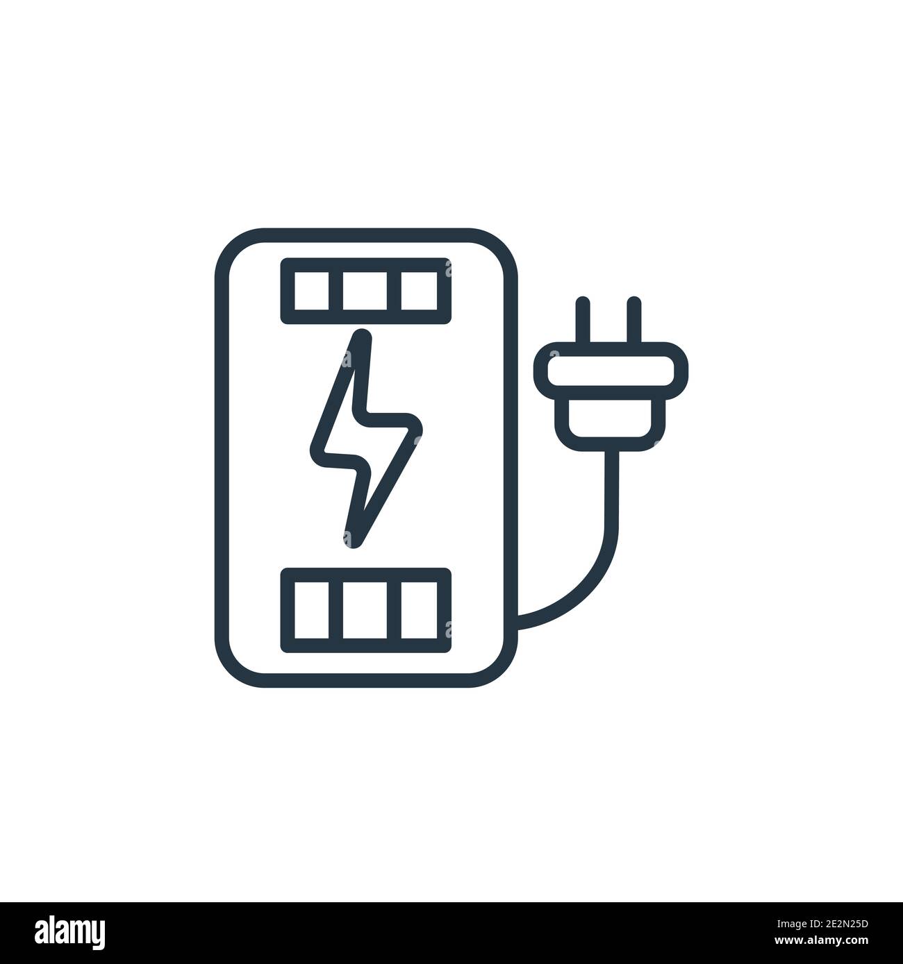 Electric station outline vector icon. Thin line black electric station ...