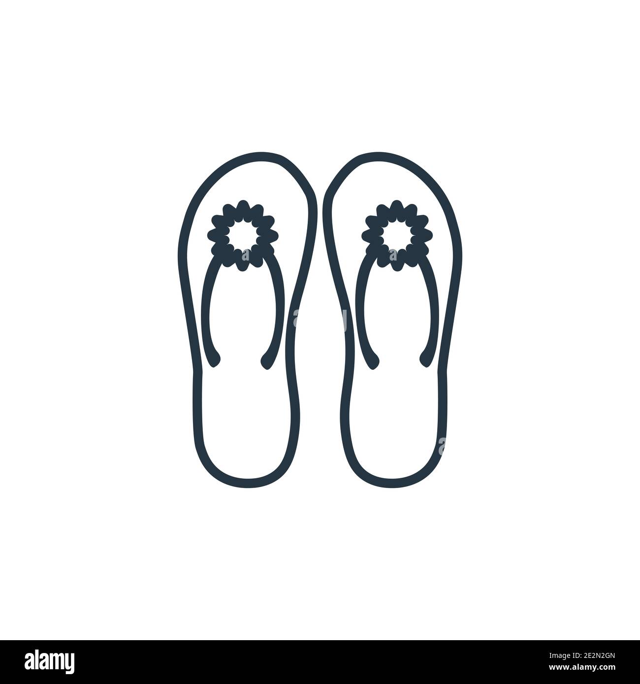 Pair sandals outline vector icon. Thin line black pair sandals icon ...