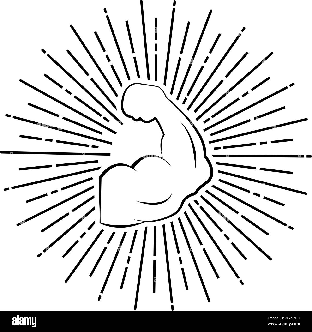 Muscle Arms vector icon, Strong icon in flat style Stock Vector Image ...