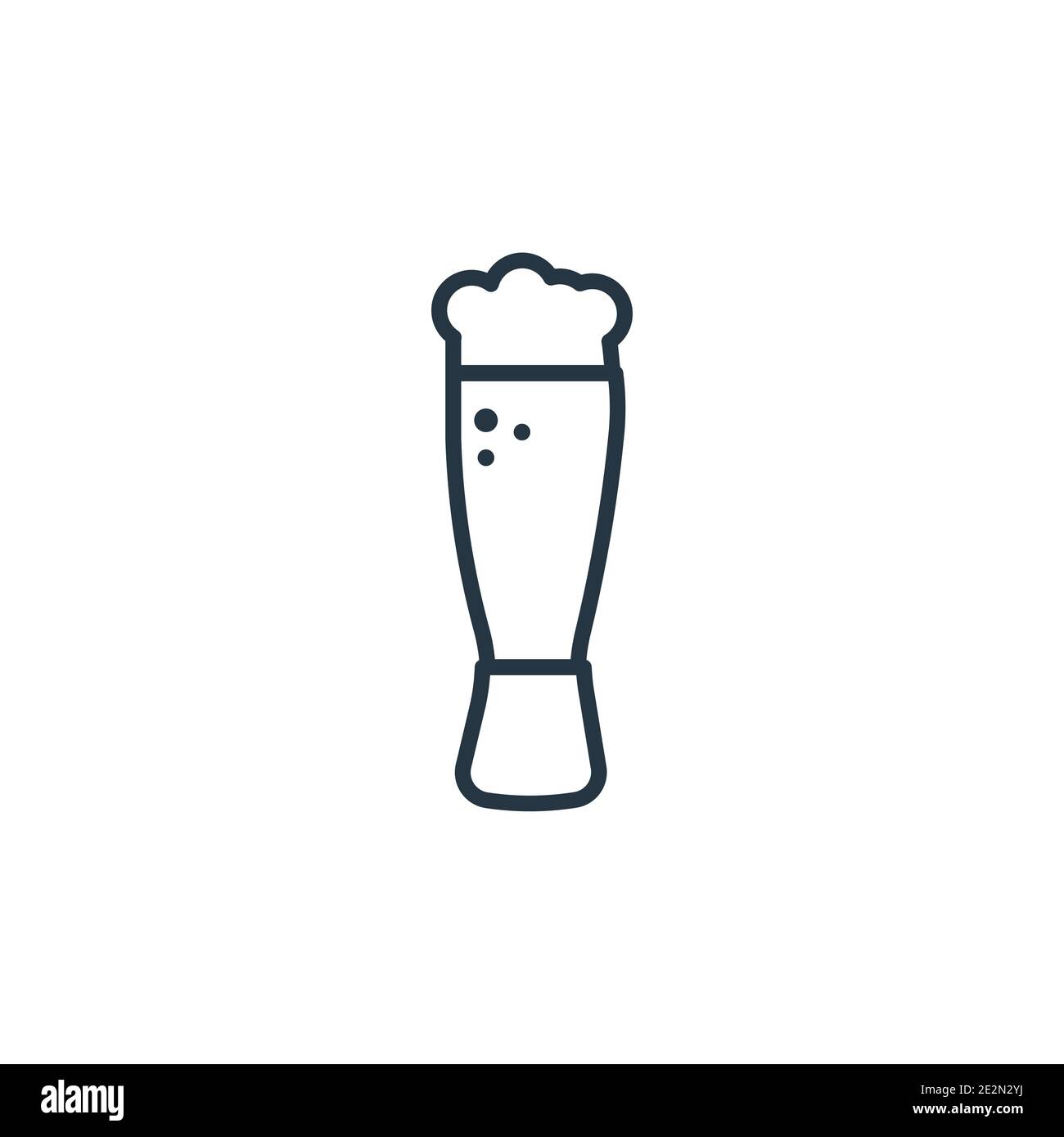 Pint outline vector icon. Thin line black pint icon, flat vector simple ...