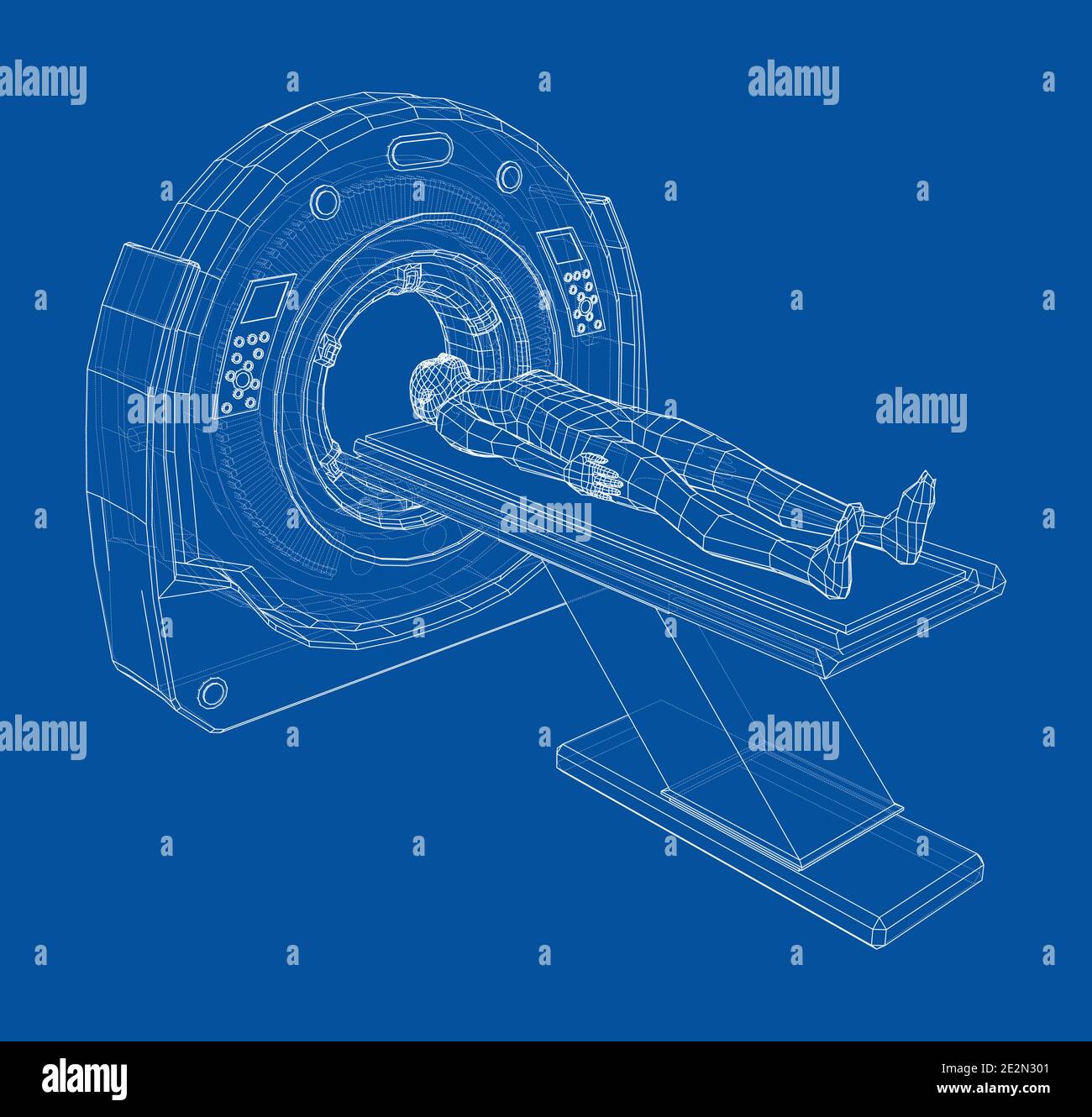 MRI machine scanning patient inside. Vector Stock Vector Image & Art ...