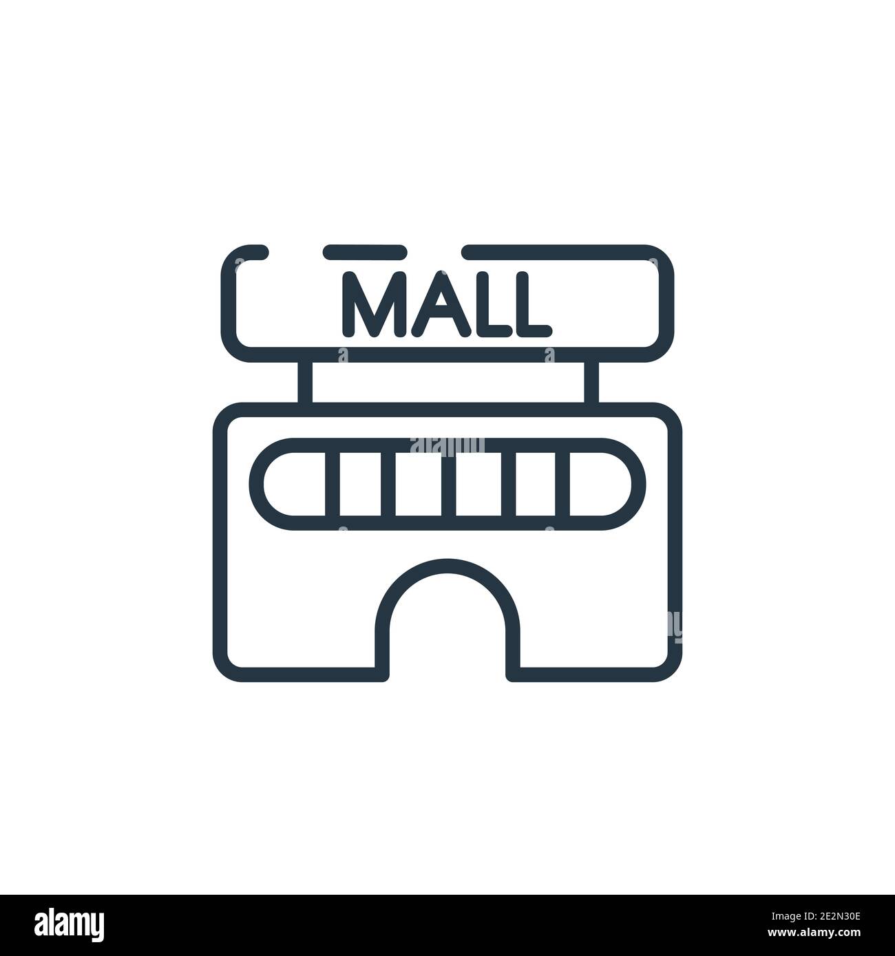 Mall outline vector icon. Thin line black mall icon, flat vector simple ...