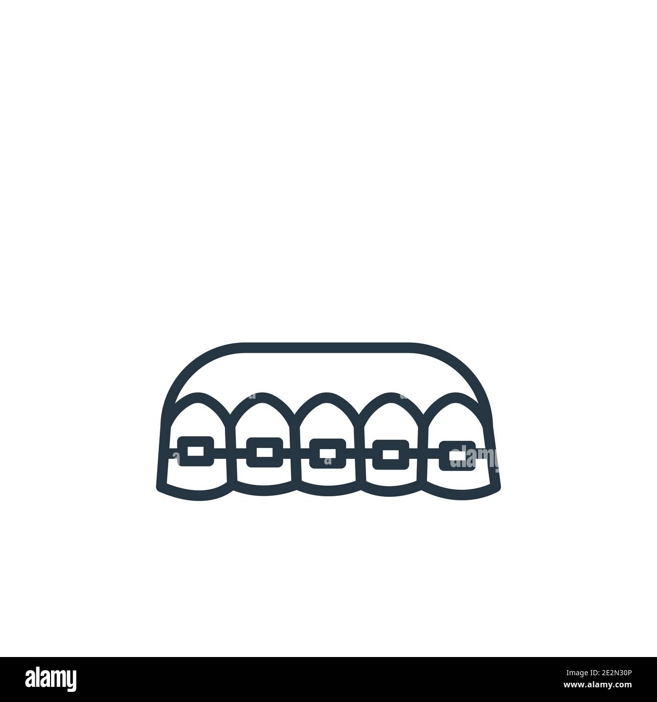 Brackets outline vector icon. Thin line black brackets icon, flat ...