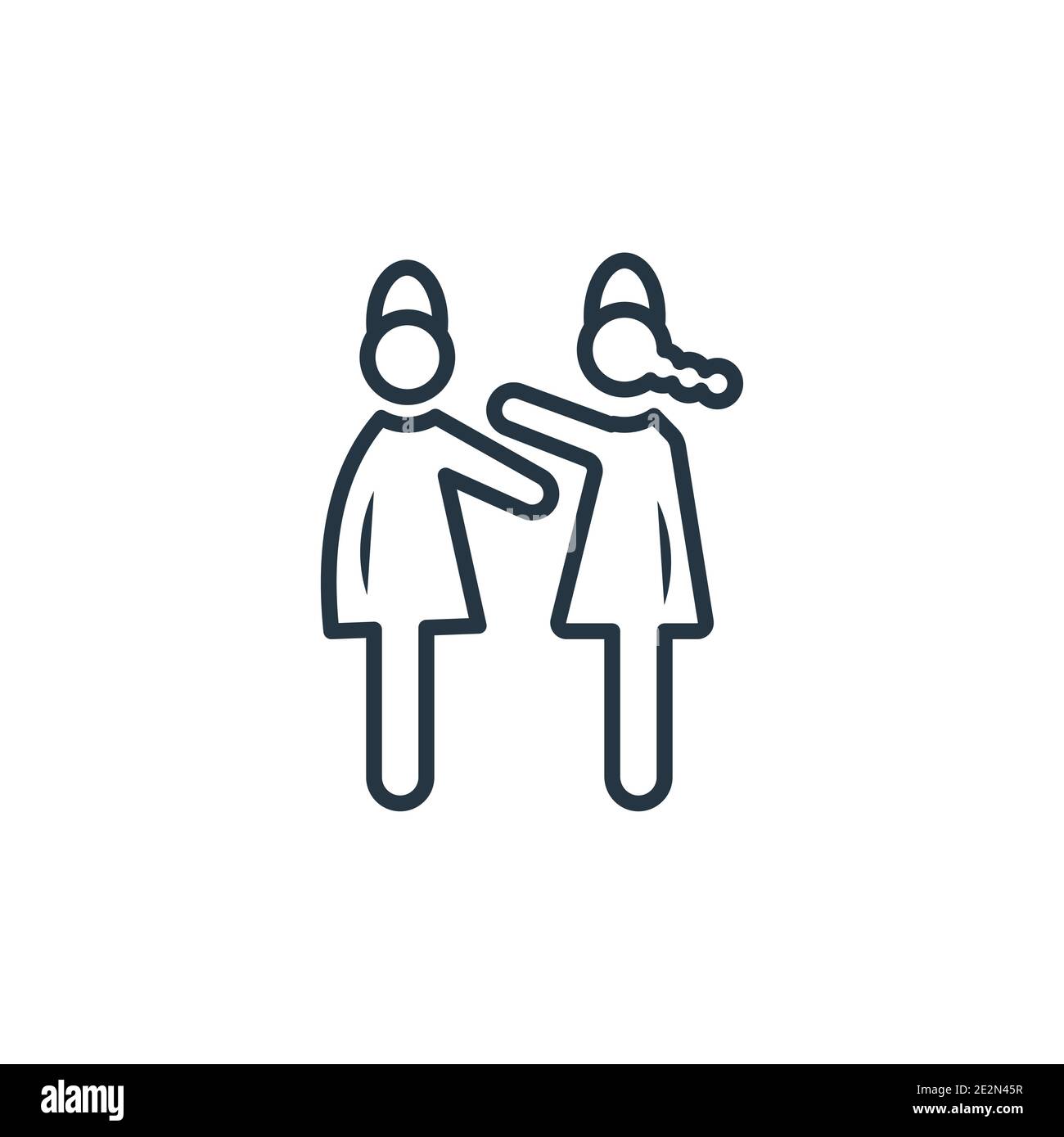 Sister outline vector icon. Thin line black sister icon, flat vector ...