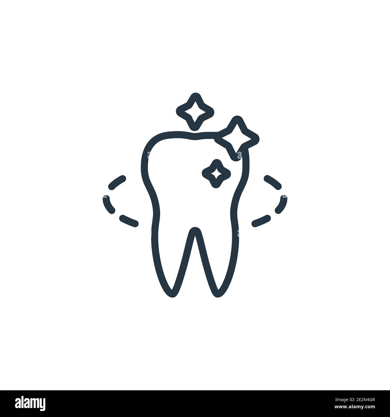 Tooth whitening outline vector icon. Thin line black tooth whitening icon, flat vector simple ...