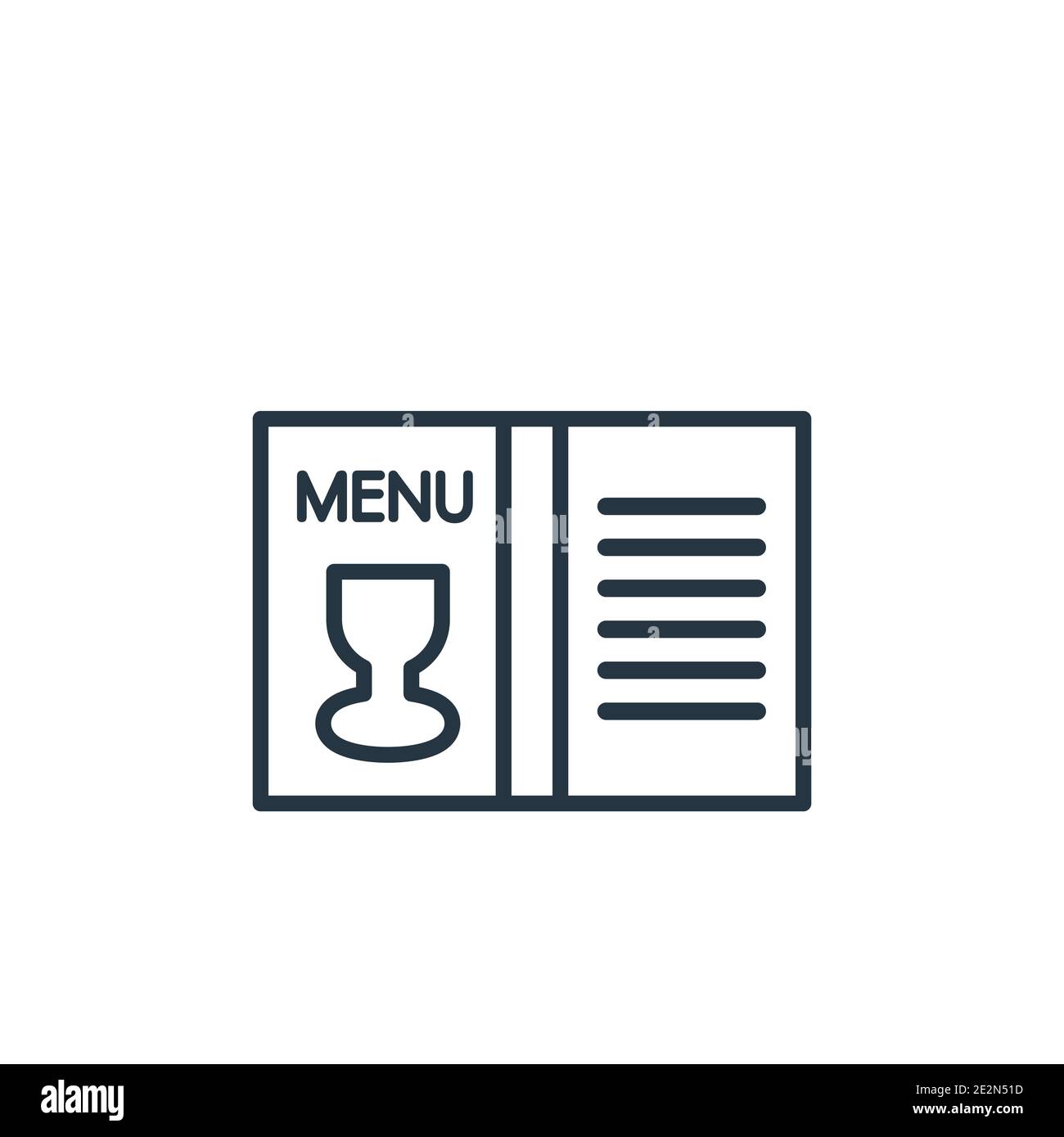 Drinks menu outline vector icon. Thin line black drinks menu icon, flat ...