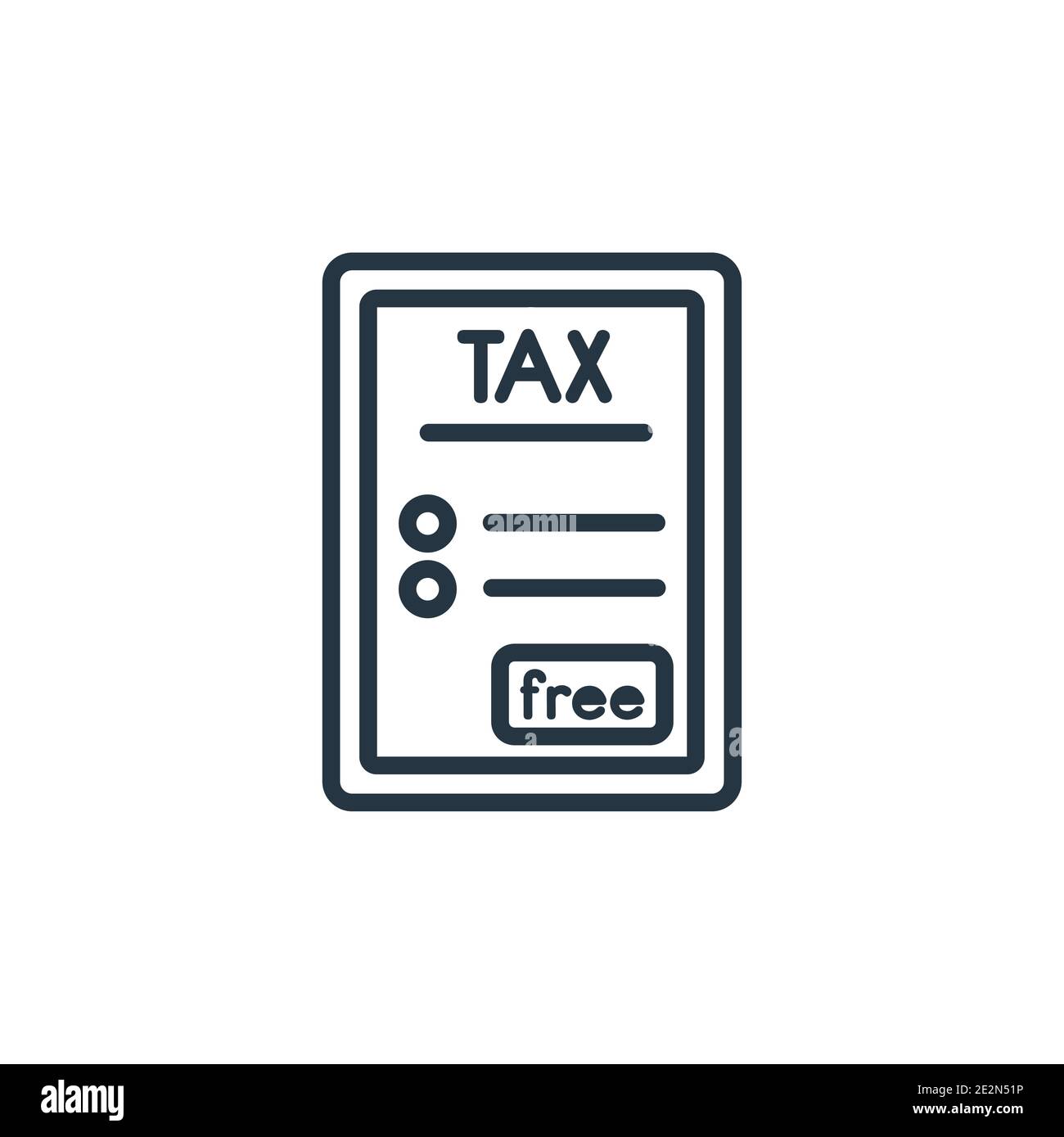 Tax free outline vector icon. Thin line black tax free icon, flat ...