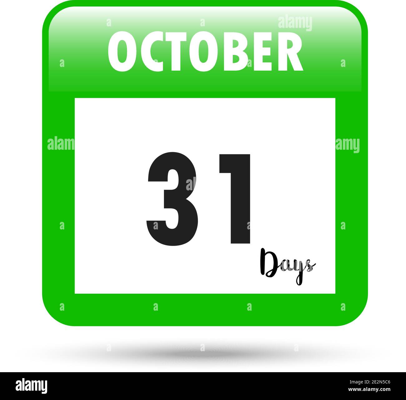 Calendar icon. Vector illustration. 31 days in October Stock Vector ...