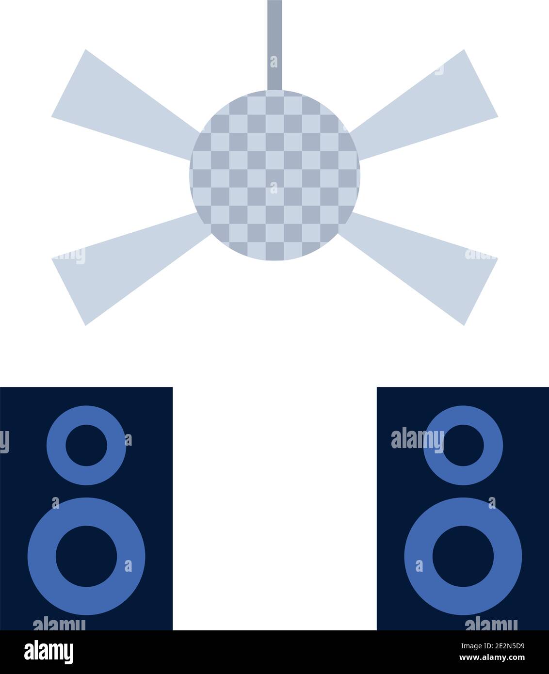 disco light and sound baffles icon over white background, colorful ...