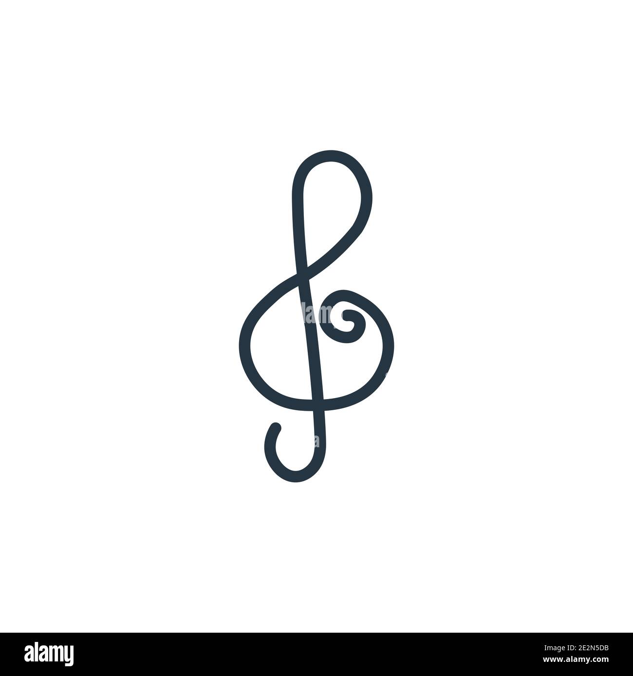 G clef outline vector icon. Thin line black g clef icon, flat vector ...