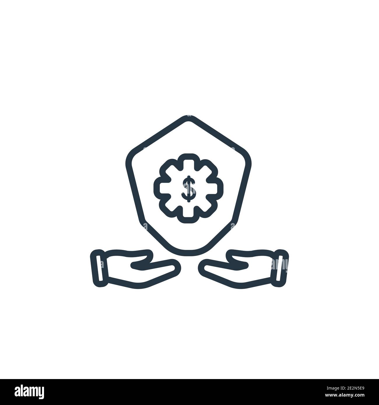 Insurance outline vector icon. Thin line black insurance icon, flat ...