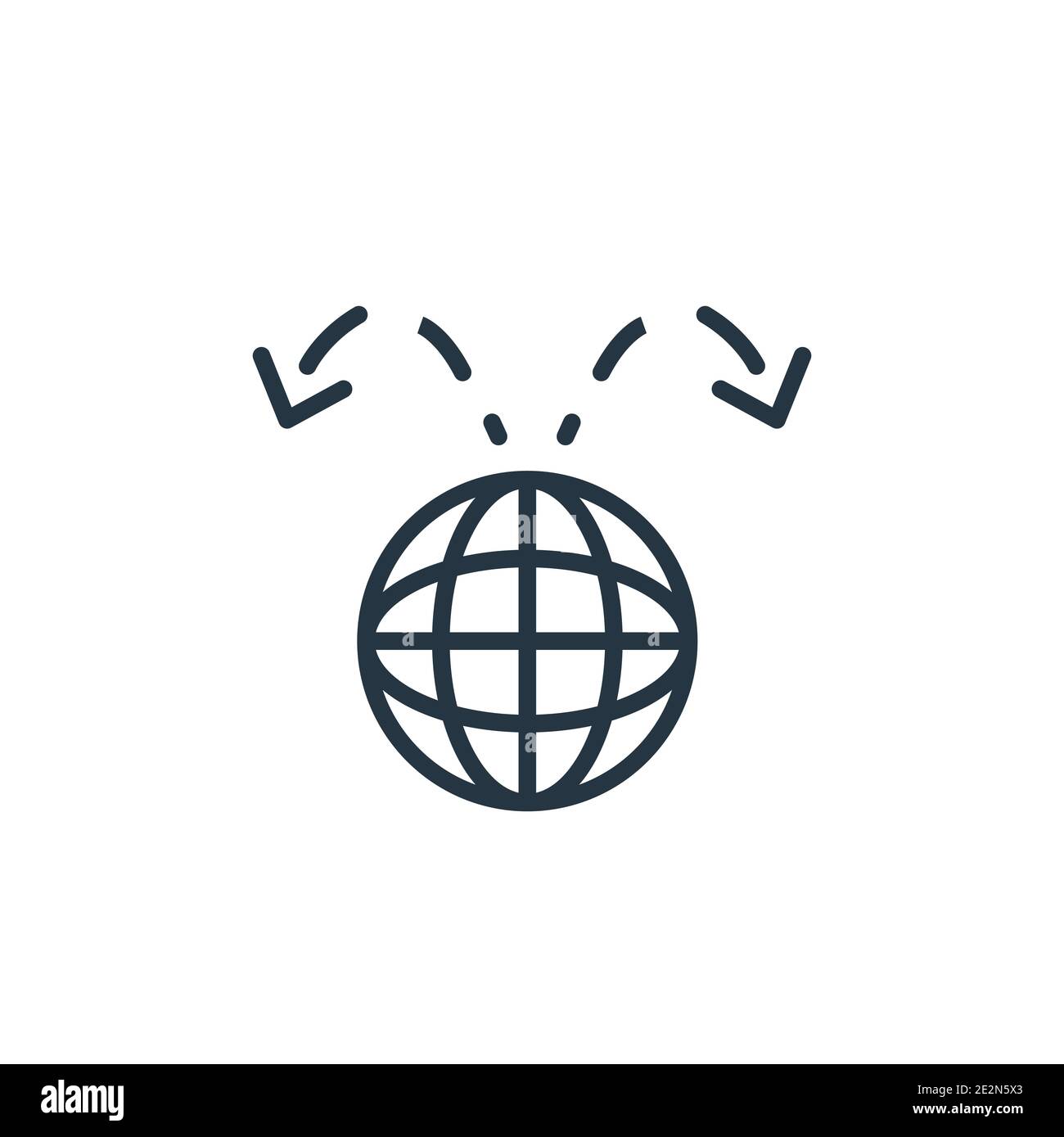 Distribution outline vector icon. Thin line black distribution icon ...