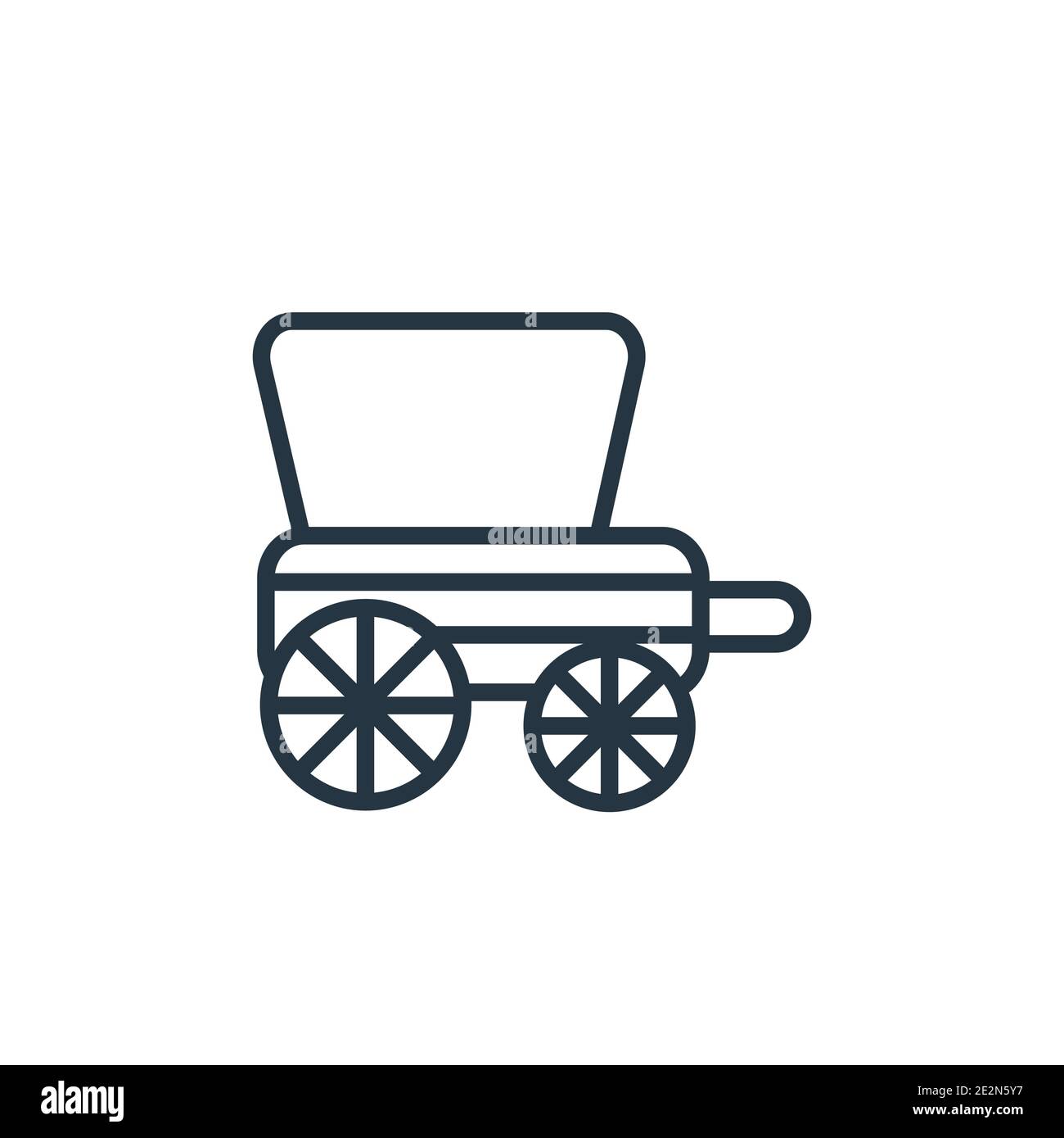 Cowboy cart outline vector icon. Thin line black cowboy cart icon, flat ...