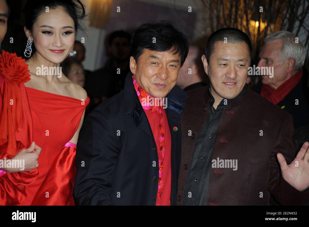 Peng Lin, Jacky Chan and Ding Sheng attending the premiere for 'Little ...