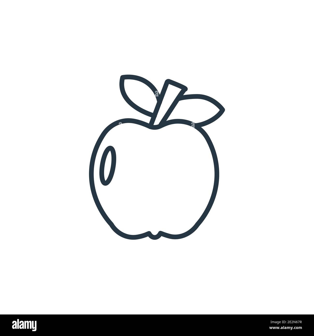 Apple leaf outline vector icon. Thin line black apple leaf icon, flat ...
