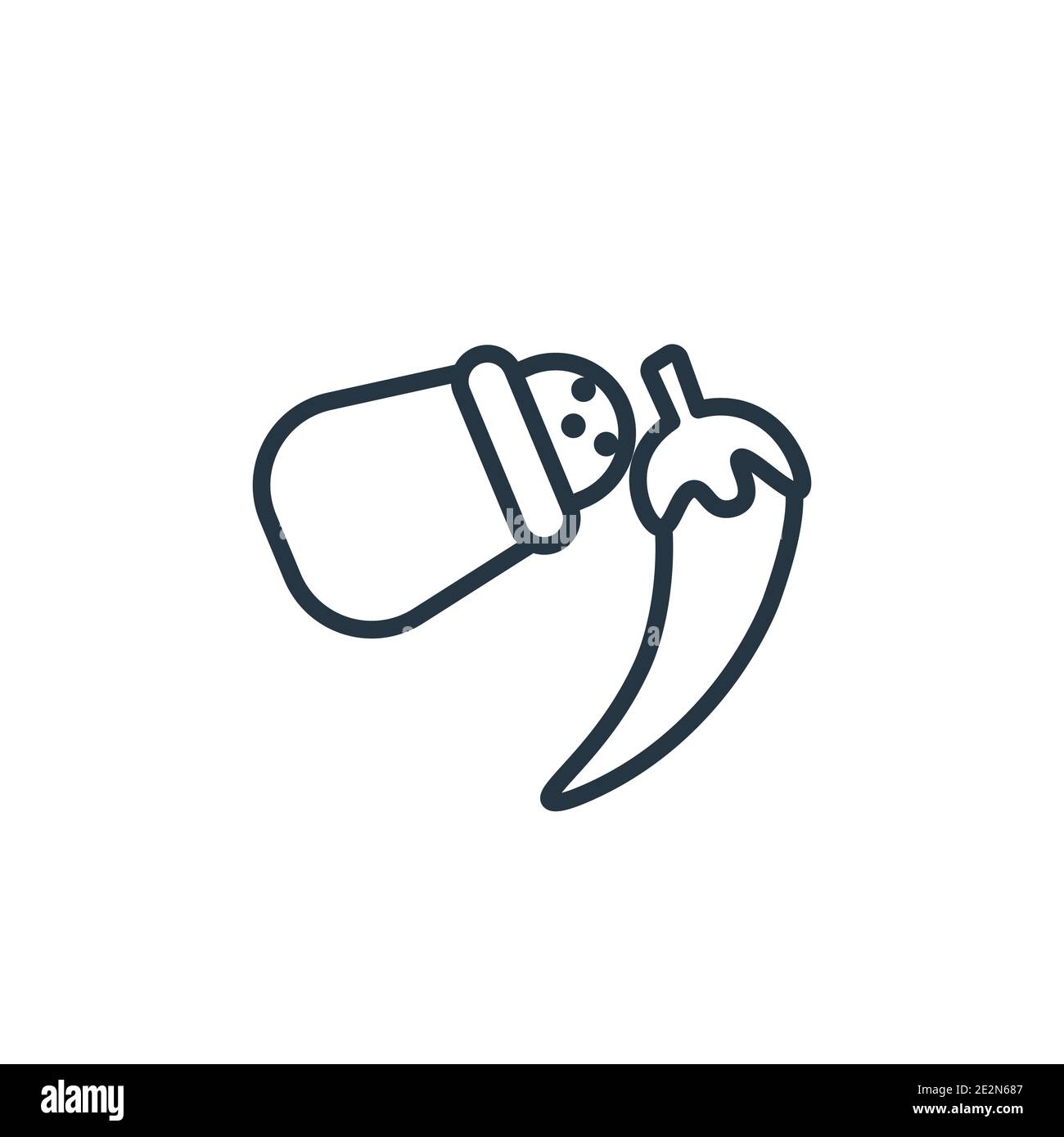 Spice outline vector icon. Thin line black spice icon, flat vector ...