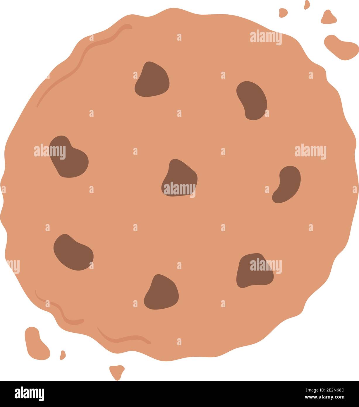 breakfast biscuit with chocolate chips appetizing delicious food, icon ...