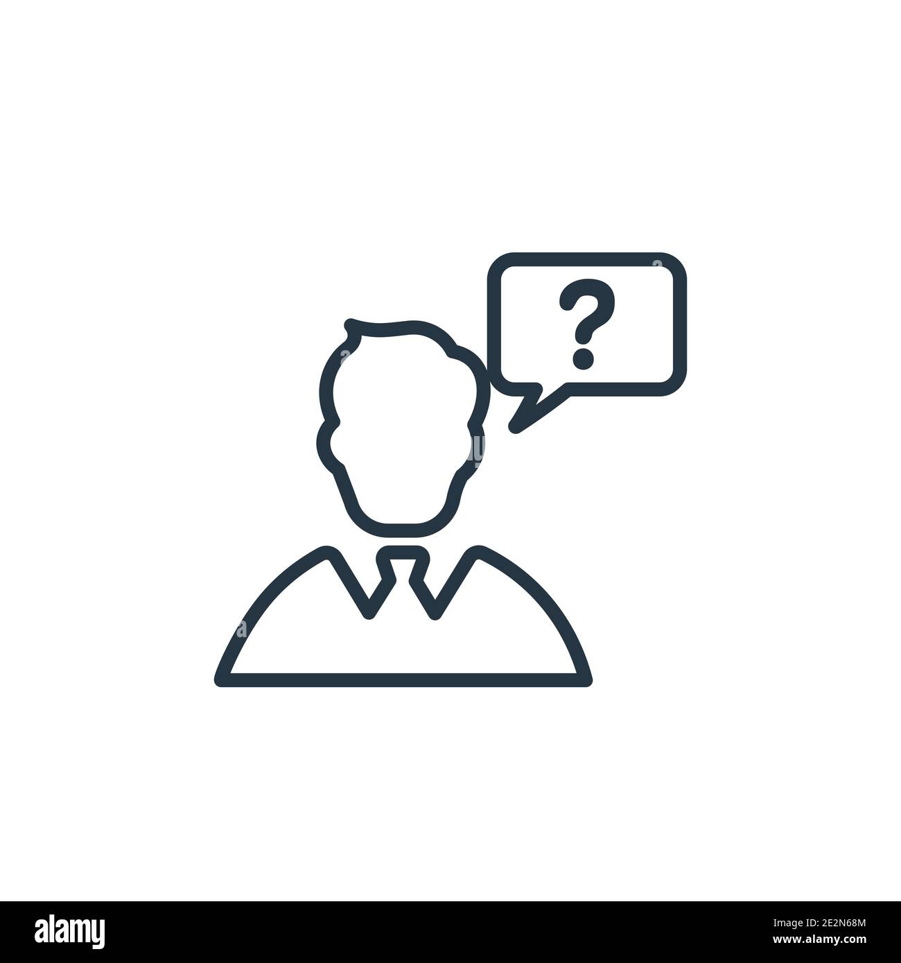 Question outline vector icon. Thin line black question icon, flat ...