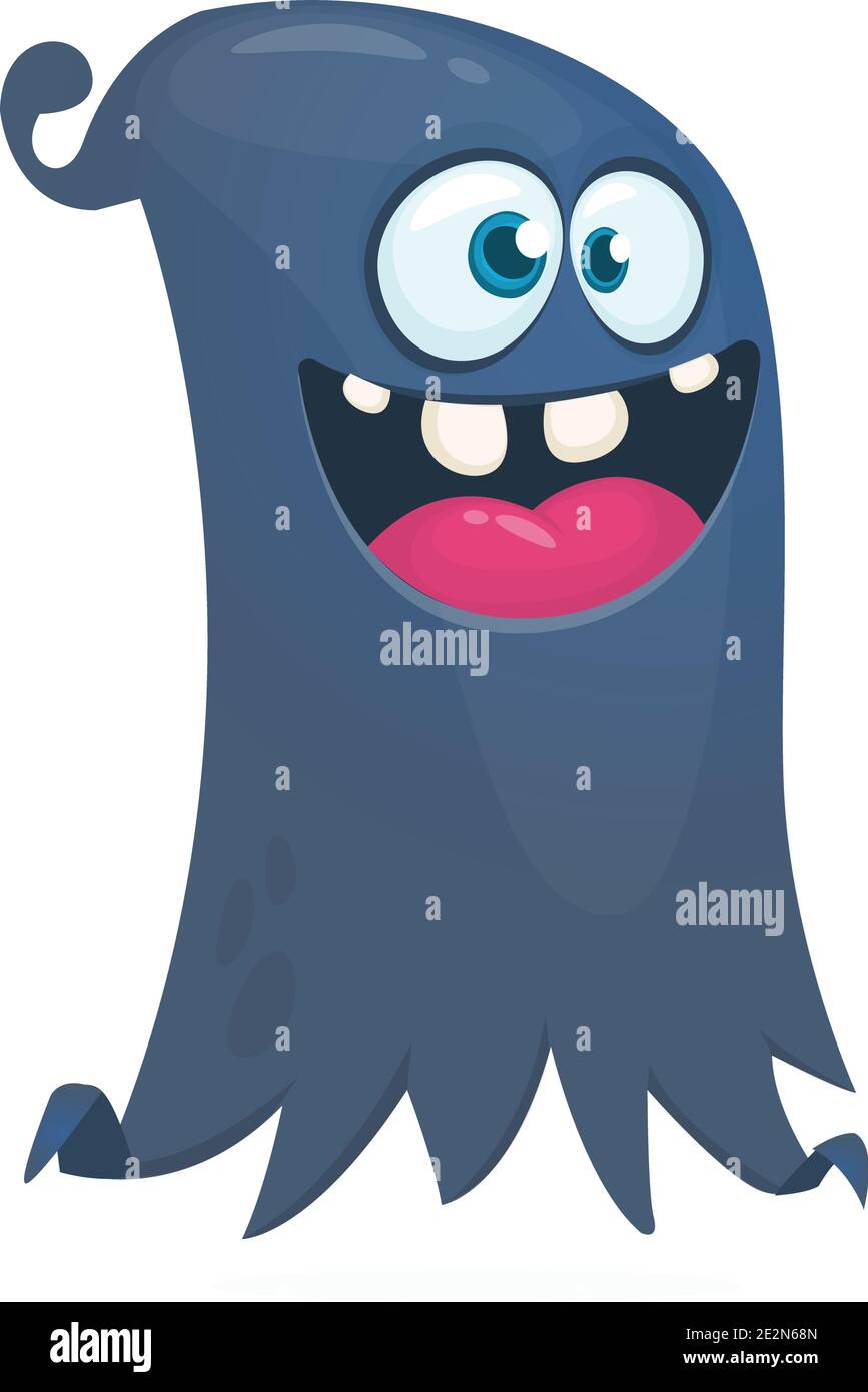 Happy cartoon flying monster. Vector illustration of funny alien Stock ...