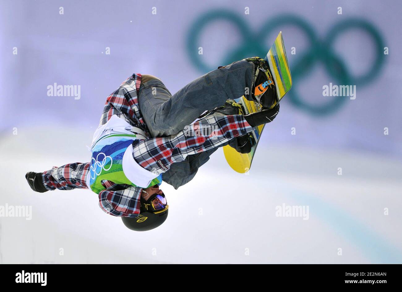 Scott Lago competes in the men's Snowboard Halfpipe Qualify session on ...