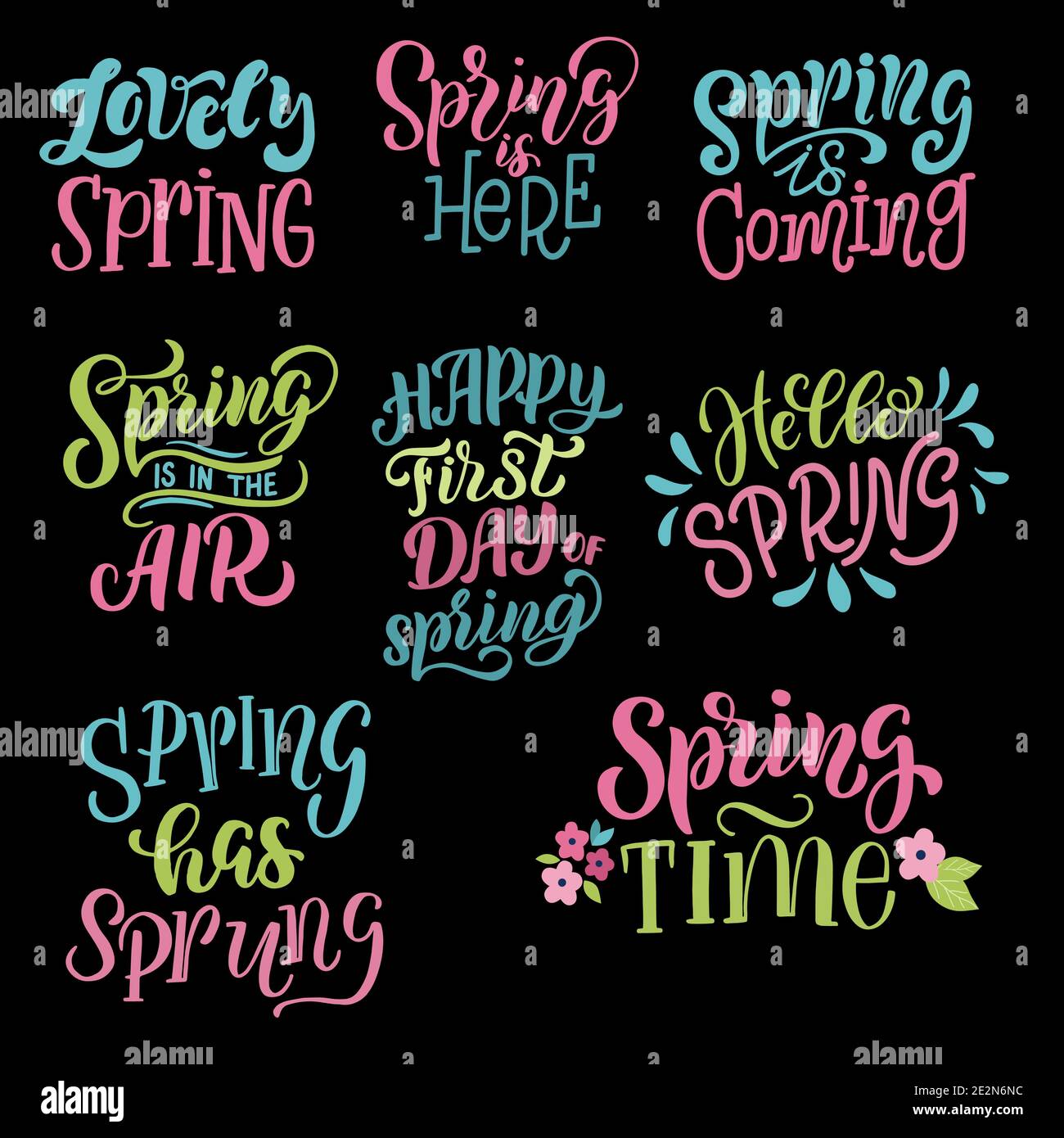 Set Of Colorful Lettering Composition About Spring Stock Vector Image set-of-colorful-lettering-composition-about-spring-stock-vector-image