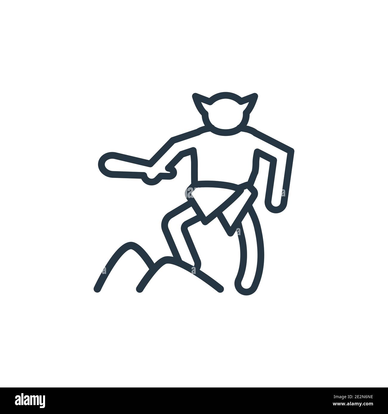 Giant outline vector icon. Thin line black giant icon, flat vector ...