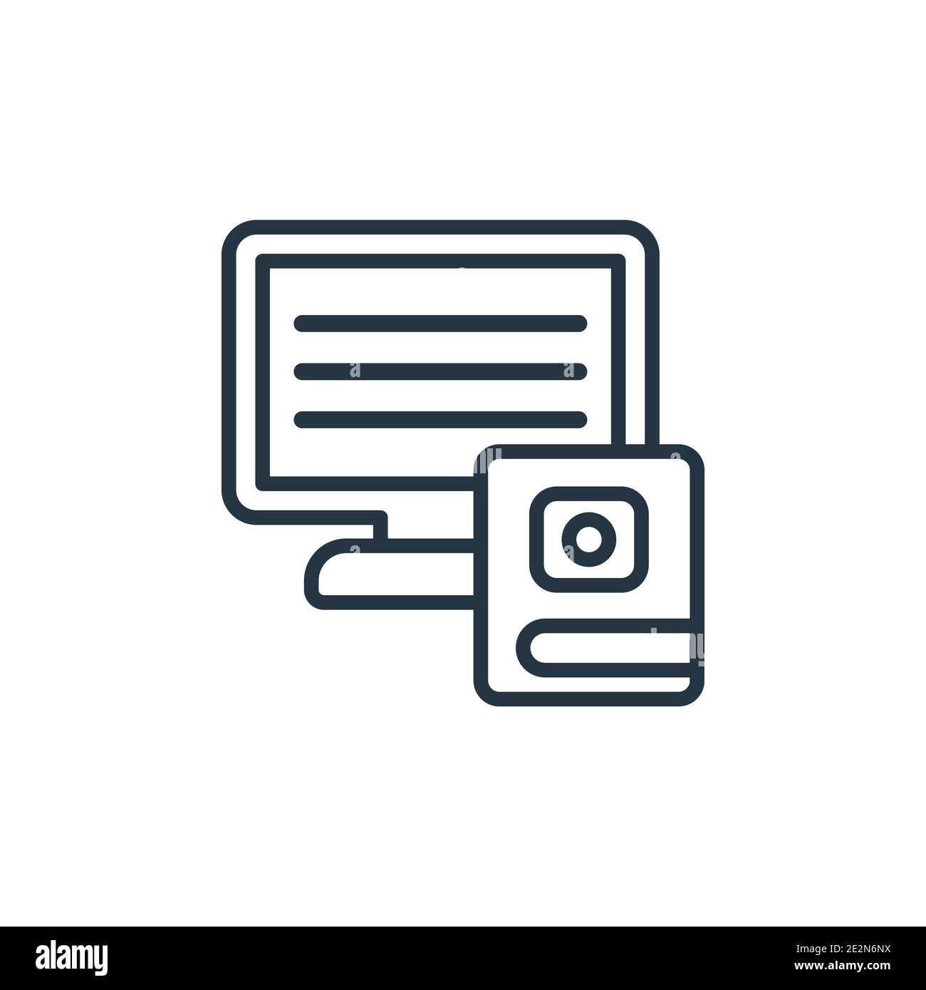 Studying outline vector icon. Thin line black studying icon, flat ...