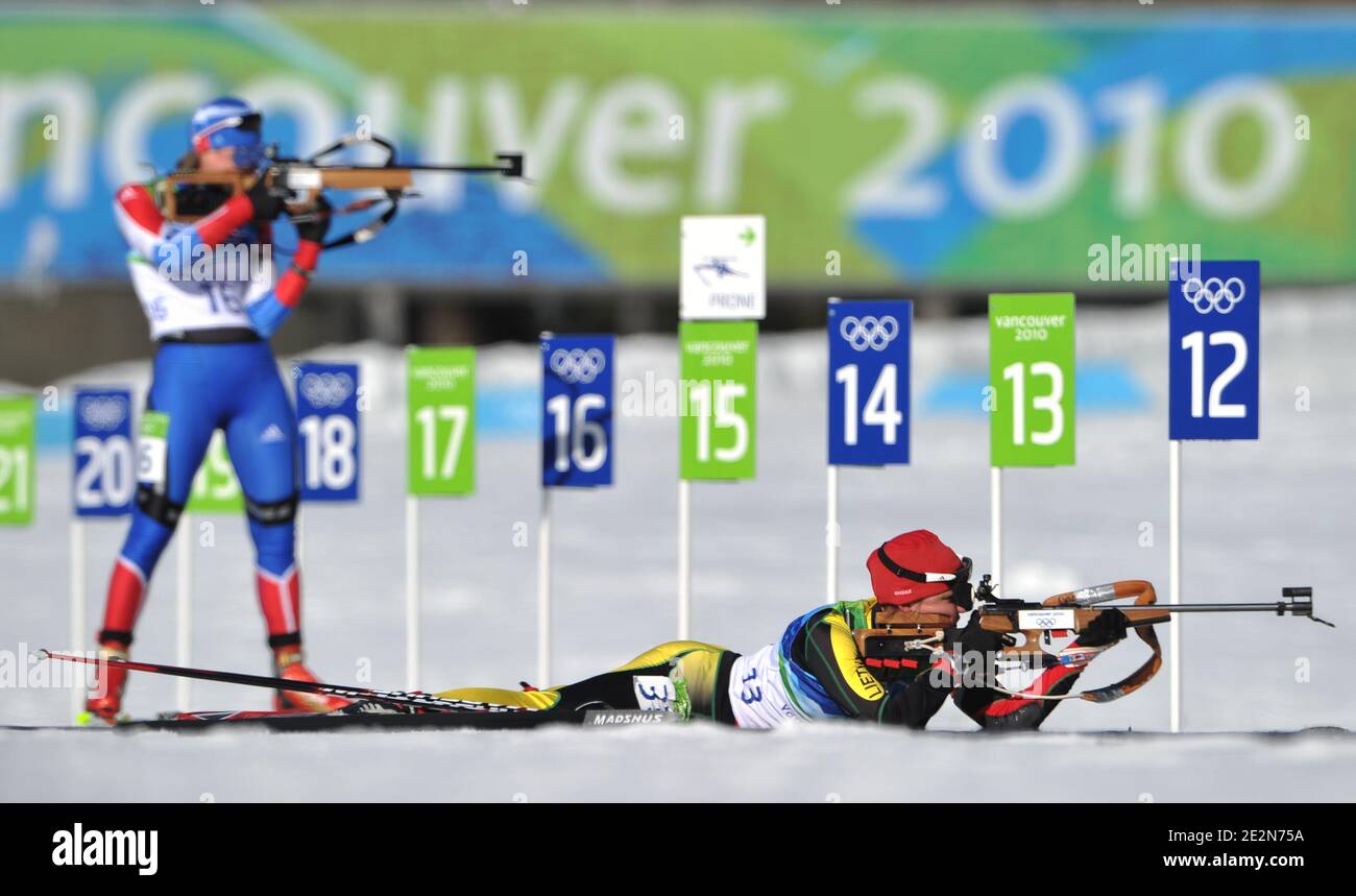 Lithuania's Diana Rasimoviciute competes during the Biathlon Women's 15 ...